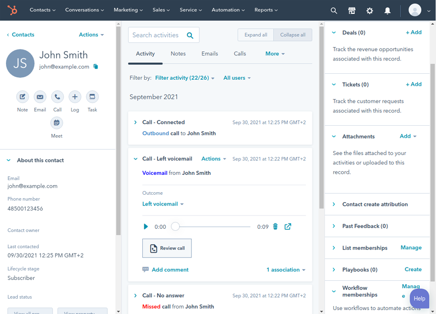 Administrator Manual - Integrations - HubSpot | VoIPstudio