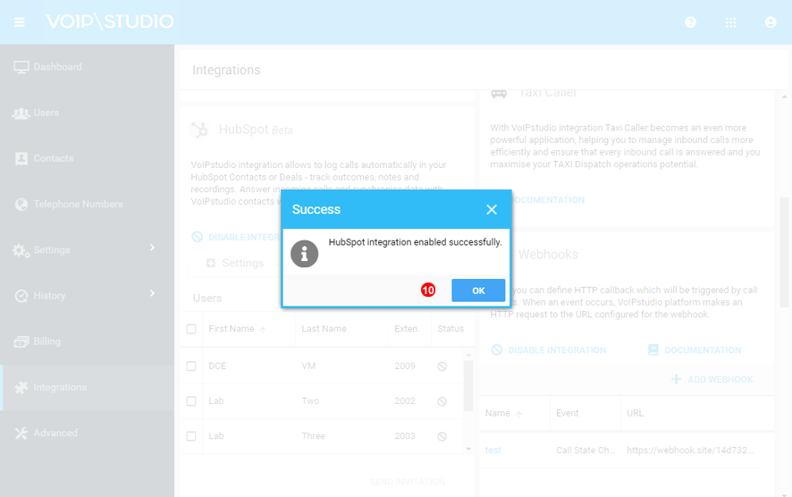 Administrator Manual - Integrations - HubSpot | VoIPstudio